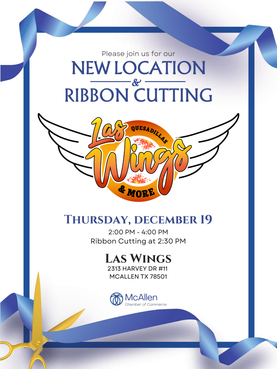 Las Wings New Location & Ribbon Cutting Ceremony - McAllen Chamber of ...
