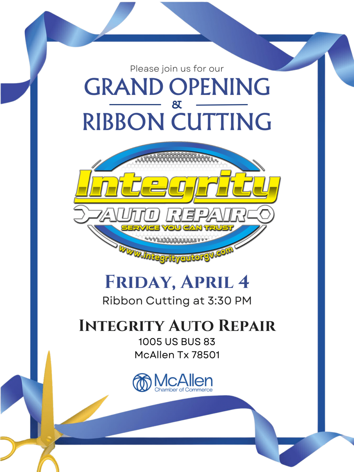 Integrity Auto Repair: Ribbon Cutting Ceremony - McAllen Chamber of Commerce