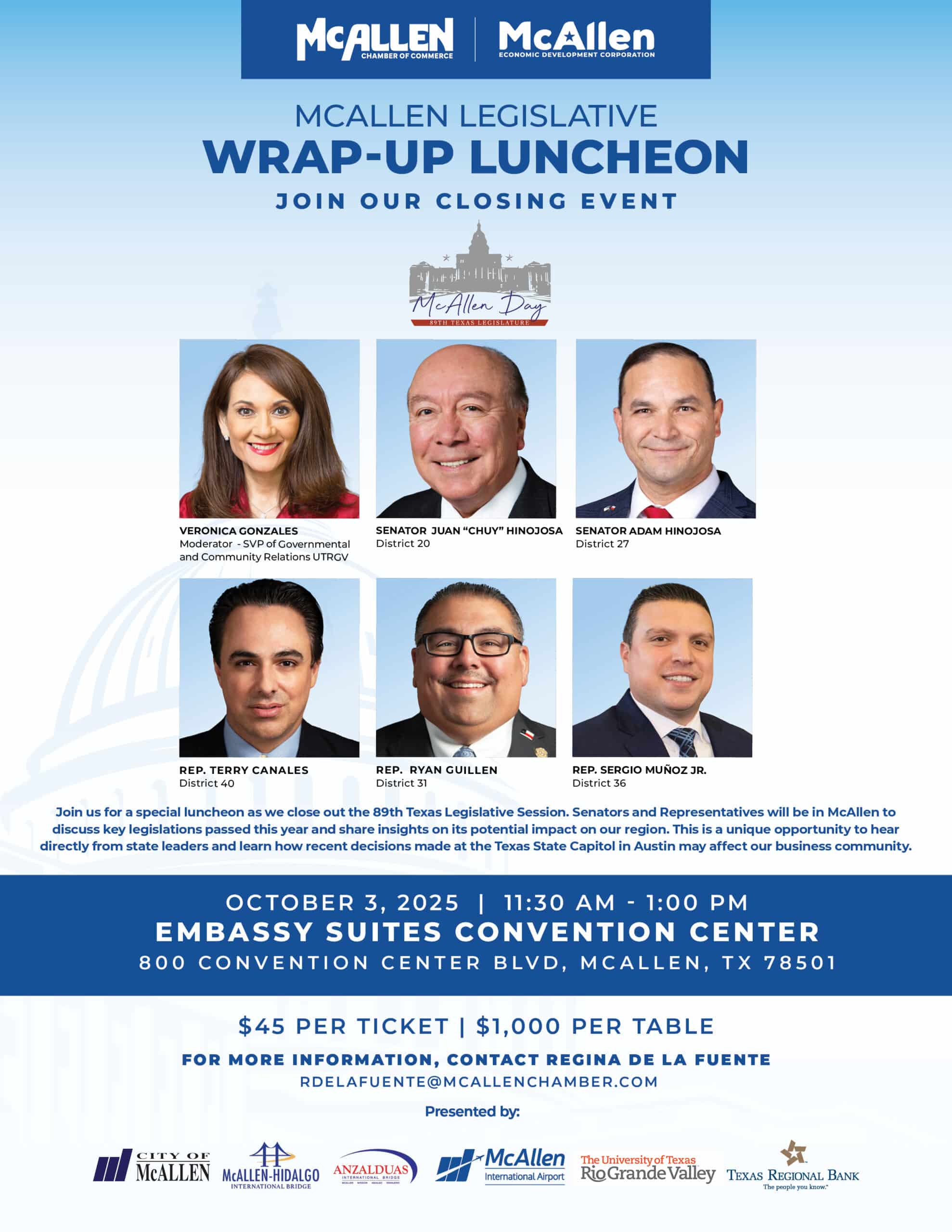 McAllen Legislative Wrap-Up Luncheon - McAllen Chamber of Commerce